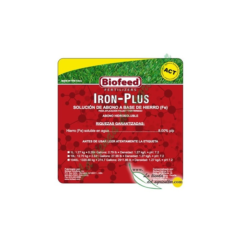 IRON PLUS em 1 L - Fertilizante de Ferro com Tecnologia ACT